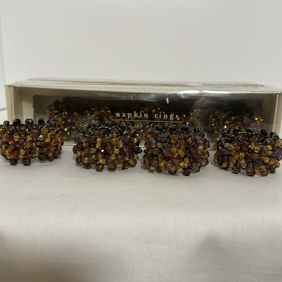 Pier 1 | Dining | 8 Pier One Beaded Napkin Rings | Poshmark